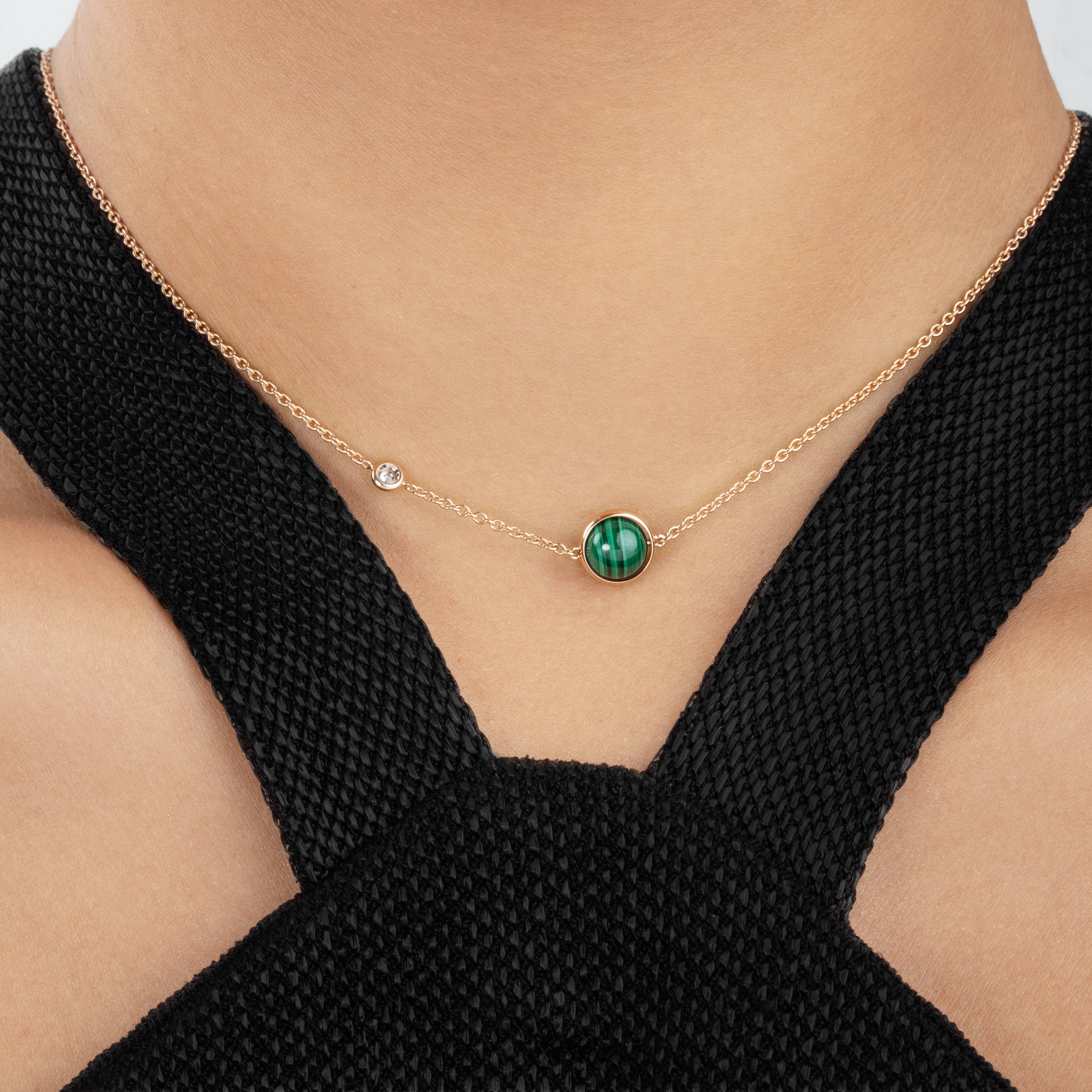 Rose gold Malachite Diamond Pendant - Piaget Luxury Jewellery G33PB300