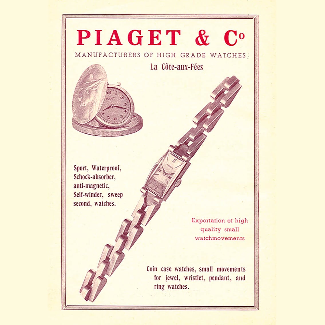 History - Piaget Luxury Watches and Diamond Jewellery