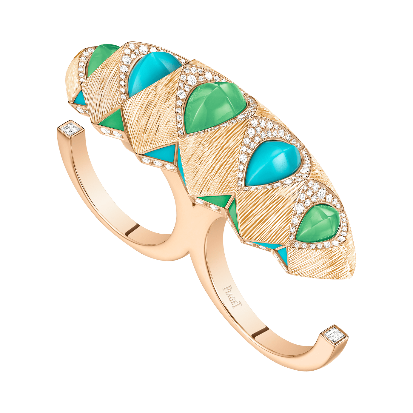 Piaget Rose Gold Chrysoprase Turquoise Diamond Ring G34R2000
