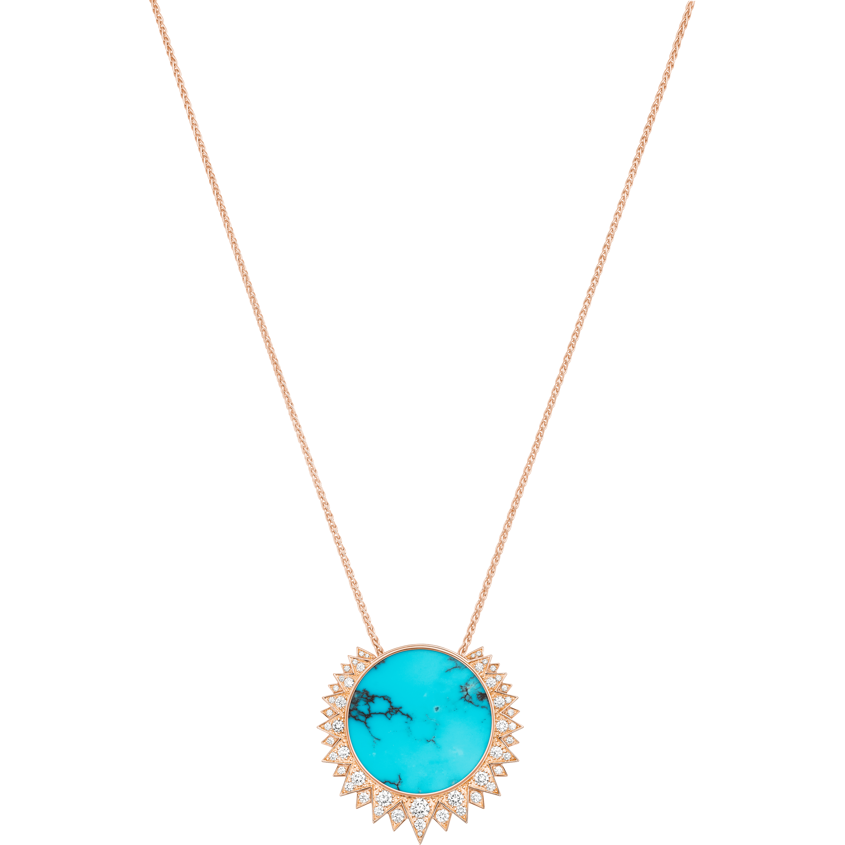 Piaget Rose Gold Turquoise Diamond Pendant G33L9G00