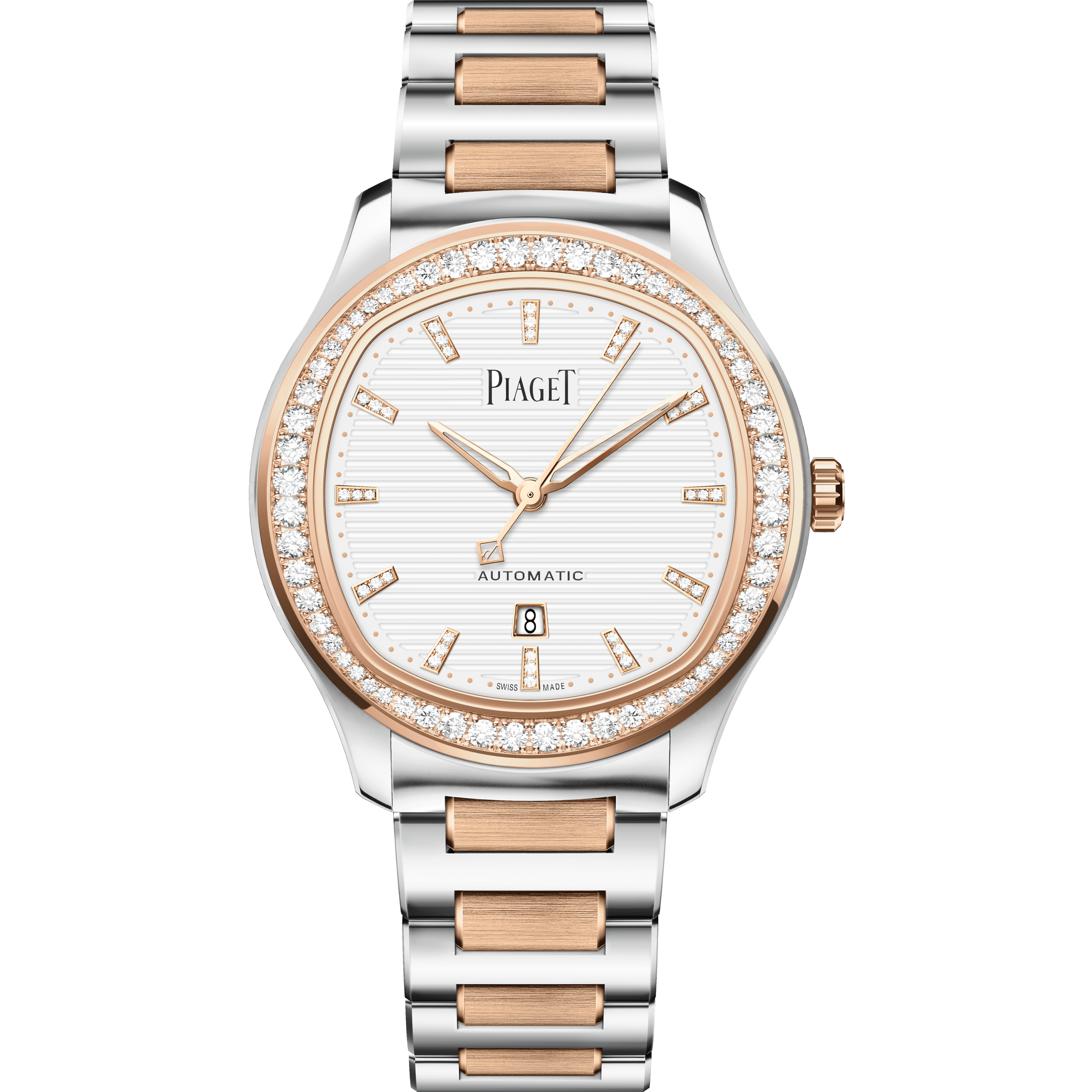Piaget Automatic Steel Rose Gold Diamond Watch G0A48026