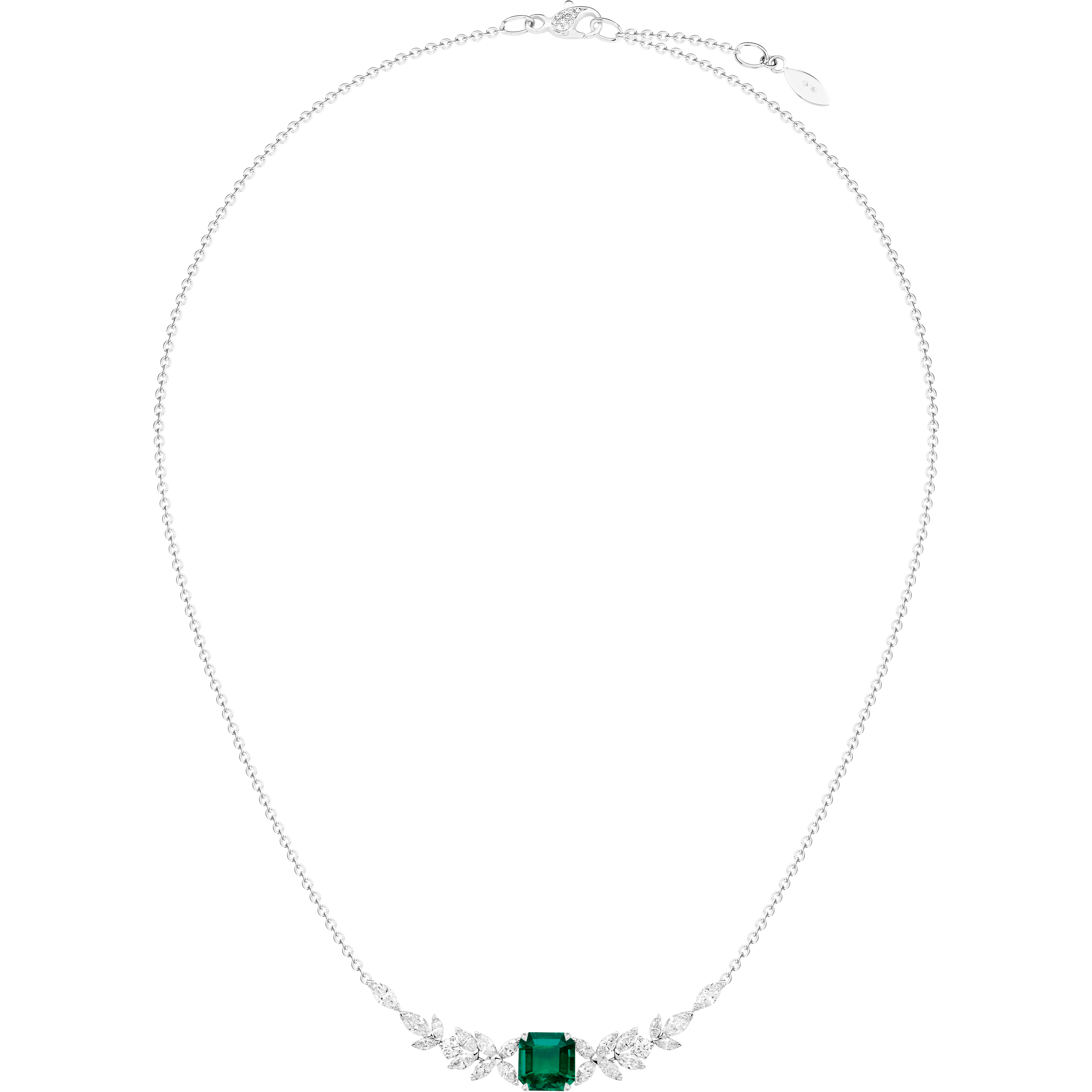 Piaget White Gold Diamond Emerald Necklace G37R8100
