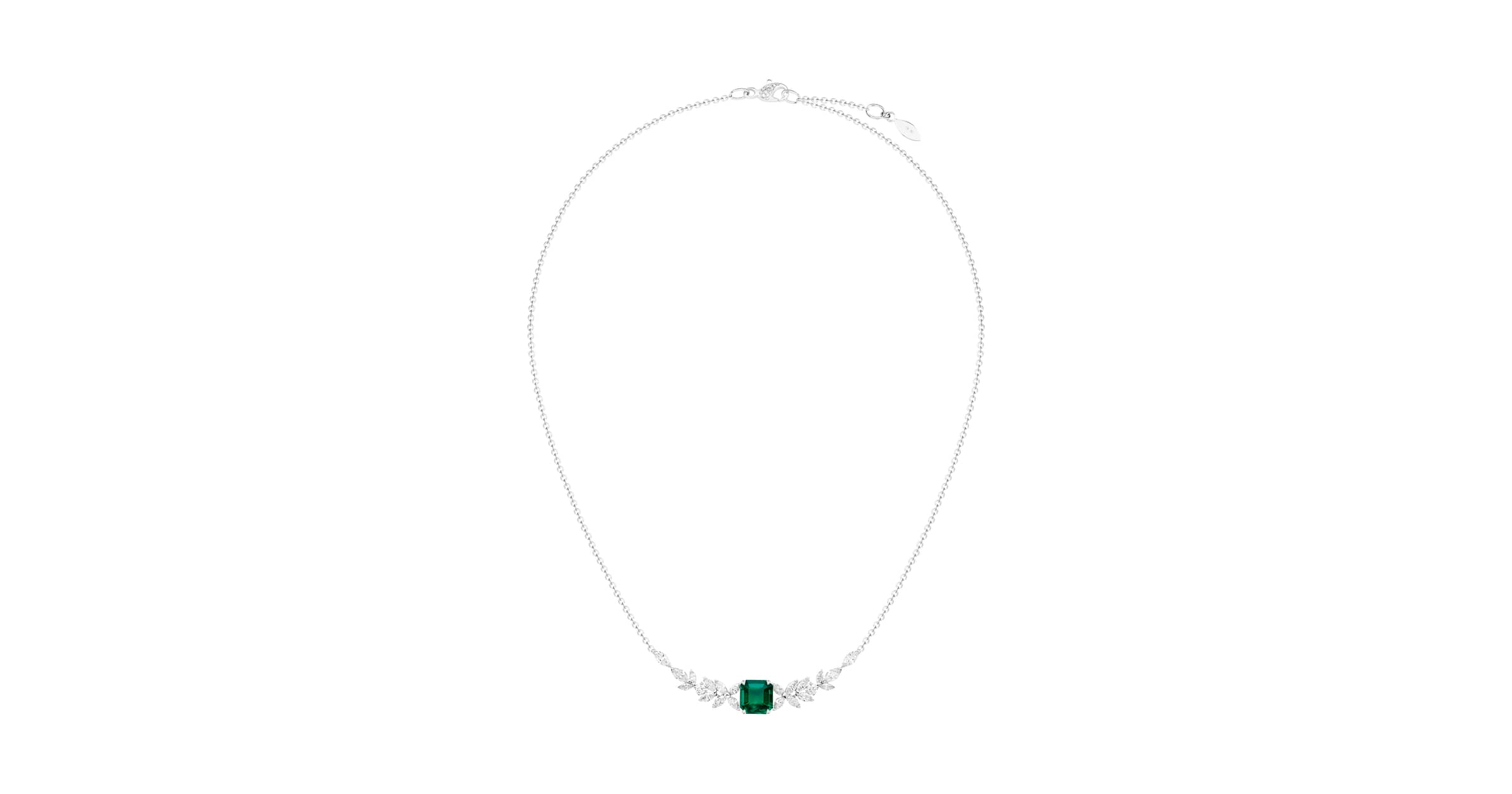 Piaget White Gold Diamond Emerald Necklace G37R8100