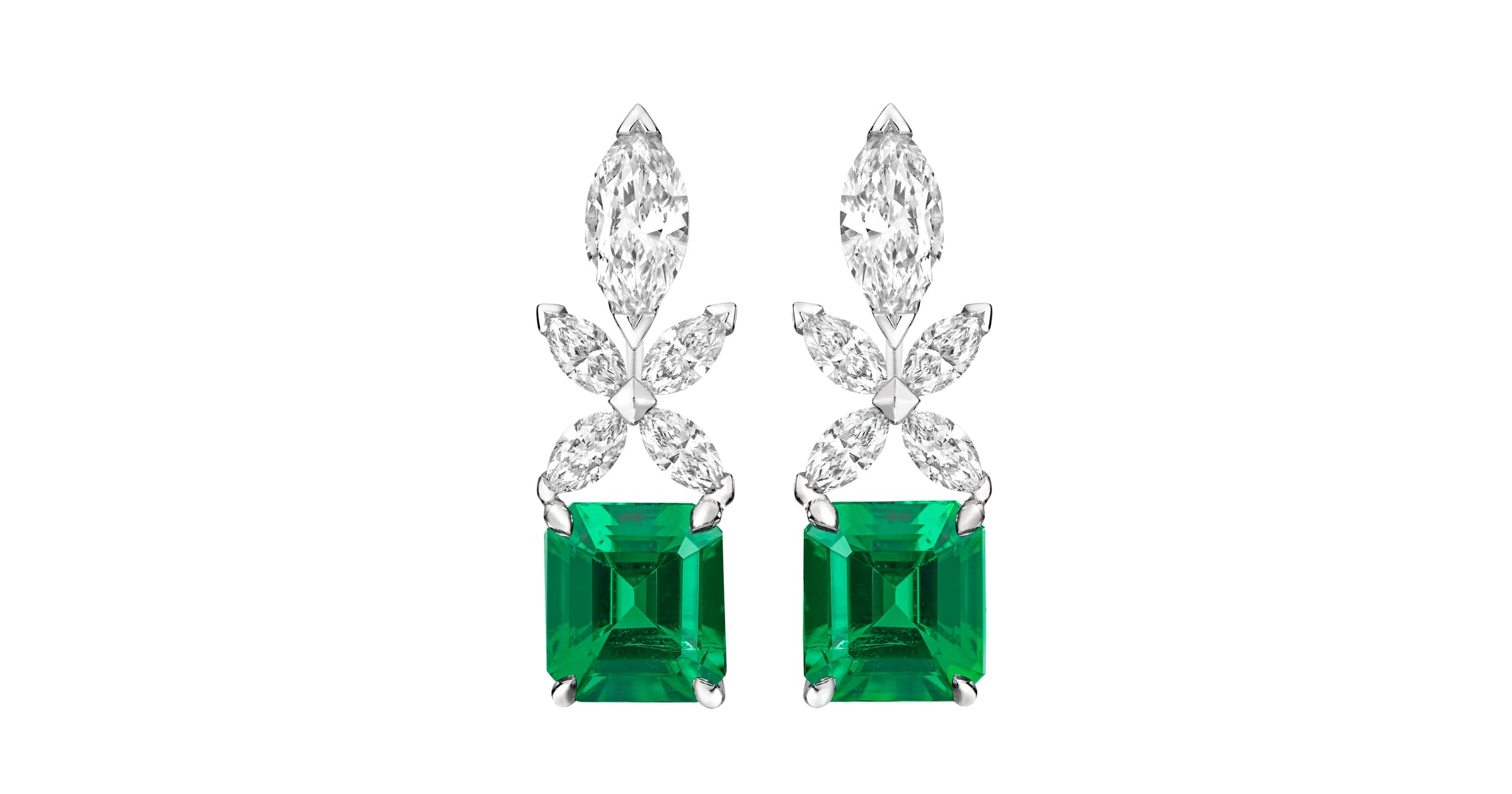 Piaget White Gold Diamond Emerald Earrings G38Q5800