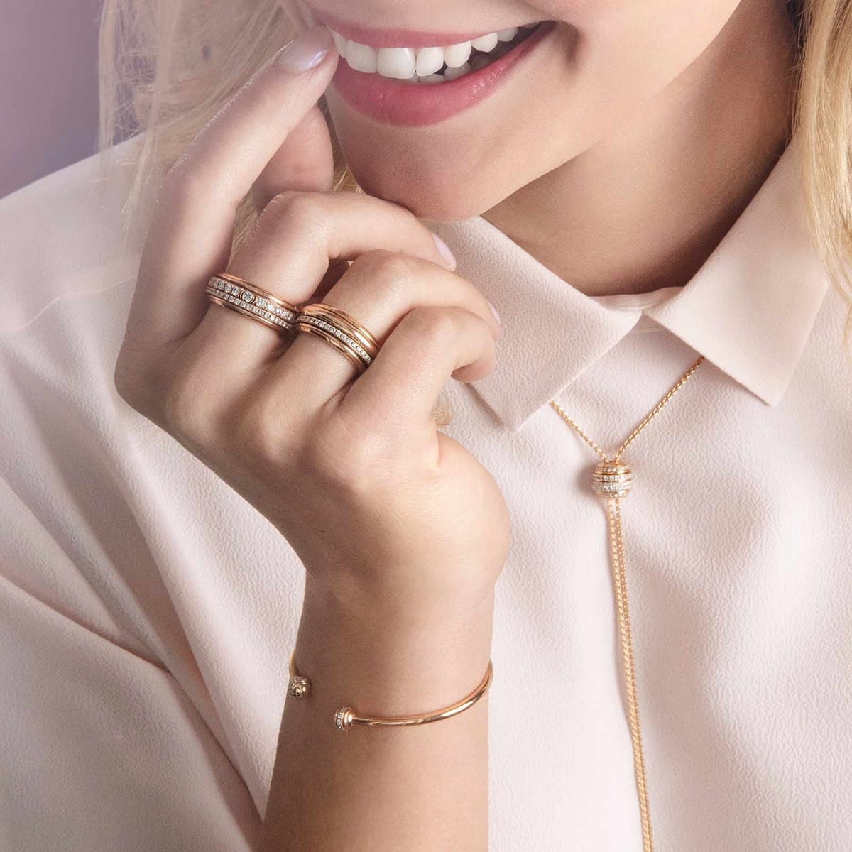 Rose gold Diamond open bangle bracelet - Piaget Luxury Jewellery G36PQ100