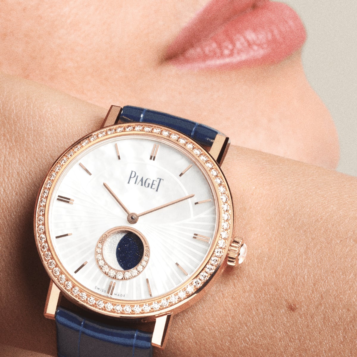 Rose Gold Diamond Automatic Moonphase Watch - Piaget Watch G0A47104