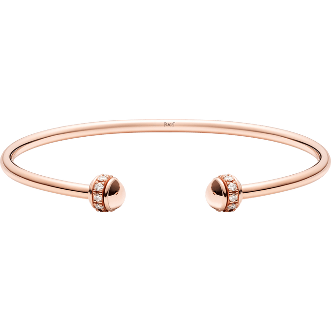 Piaget Rose Gold Diamond Open Bangle Bracelet G36PQ100